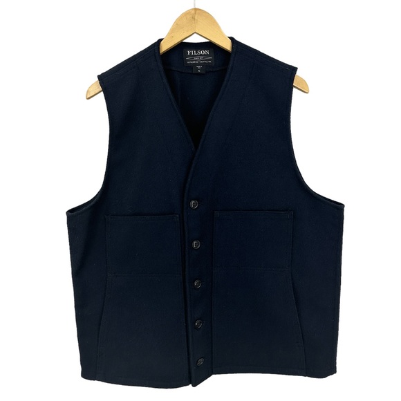 Filson | Jackets & Coats | Cc Filson Mackinaw Wool Vest Usa Button Blue ...